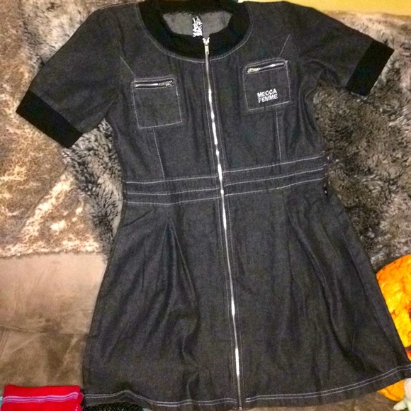 Mecca Femme | Dresses | Mecca Femme Designer Dress In Black Jean Nwot ...